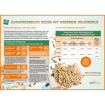 DEPI-SHOP - Poster „Klimafreundlich heizen mit moderner Holzenergie“